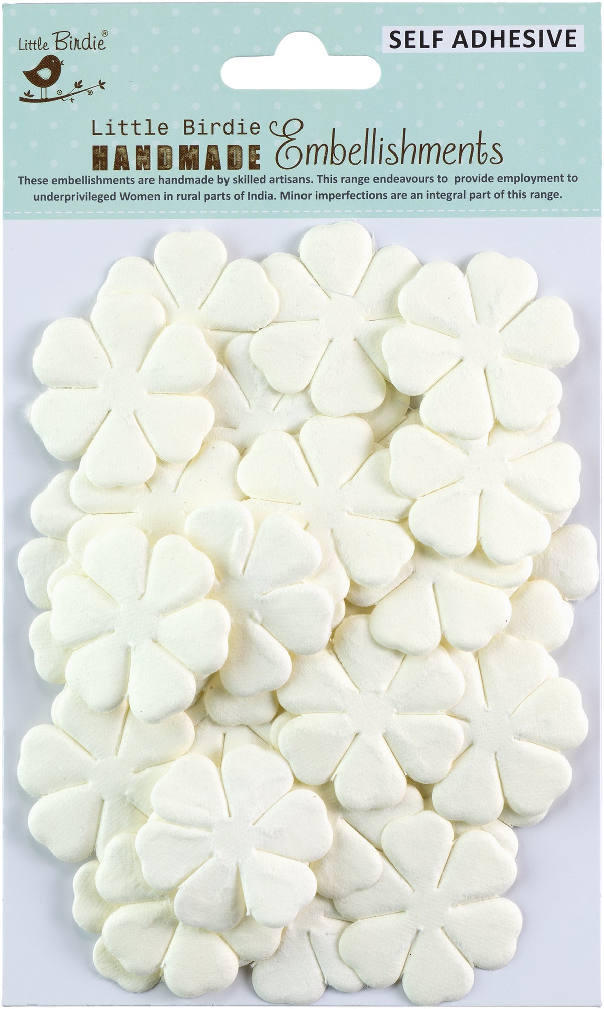 Little Birdie Demi Paper Flowers 35/Pkg-Shabby Chic - Little Birdie Crafts